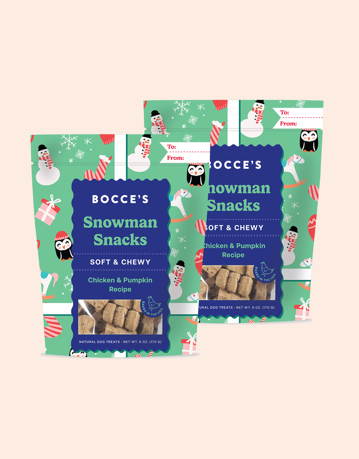 Snowman Snacks 2-pack – Bocce's Bakery